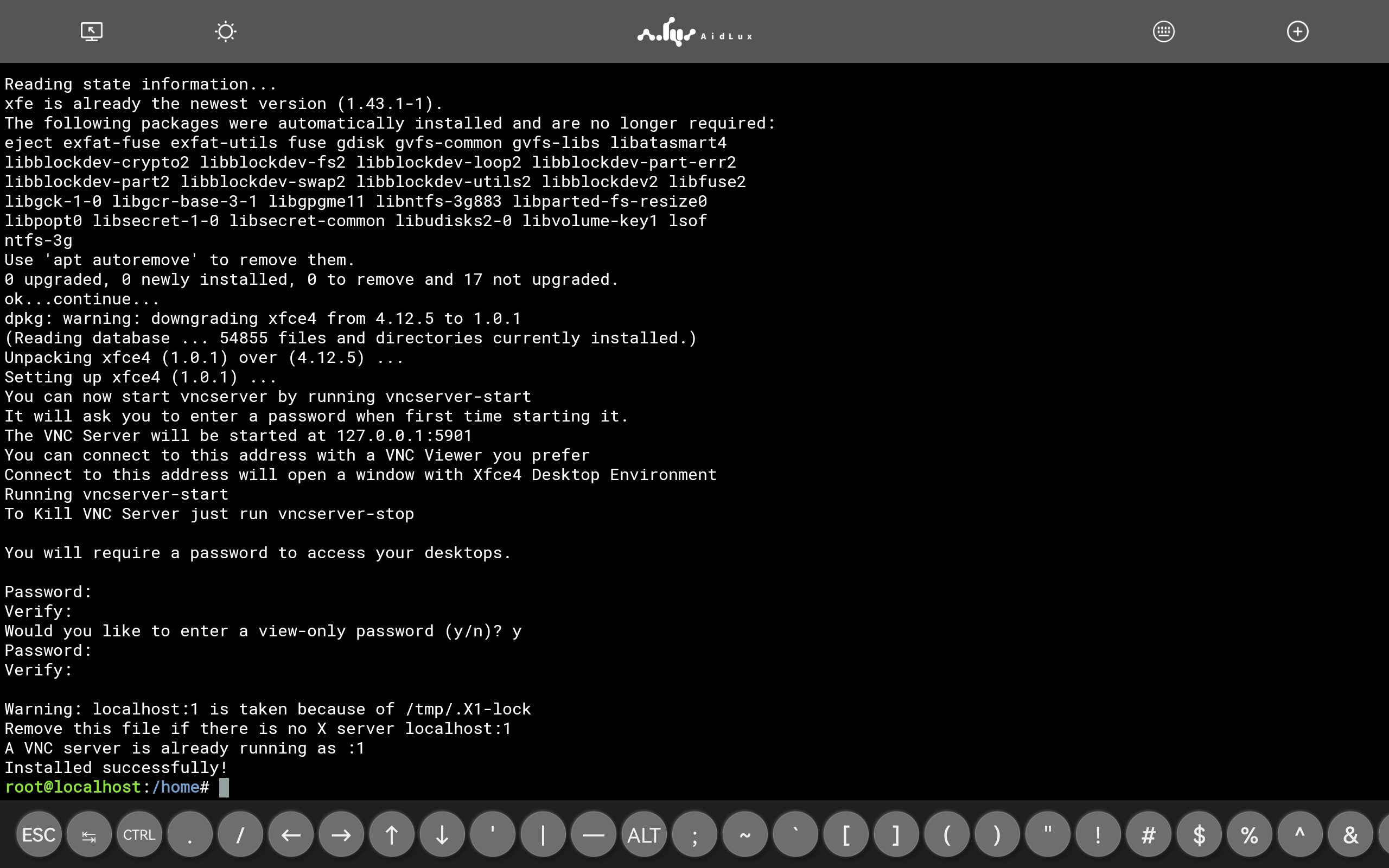 AidLux平台XFCE4桌面安装指南&配置无密码启动- AidLux开发者社区